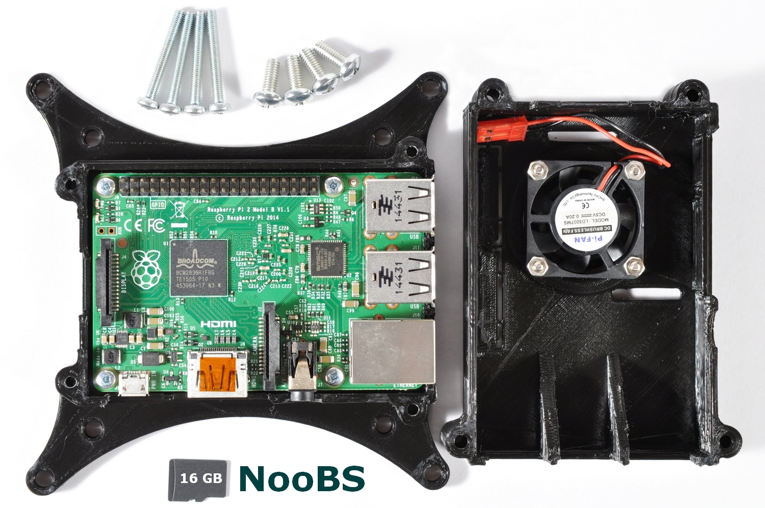 Raspberry Pi 2 3 4 Tall Case DIY With A Fan, VESA Mount For Monitor ...