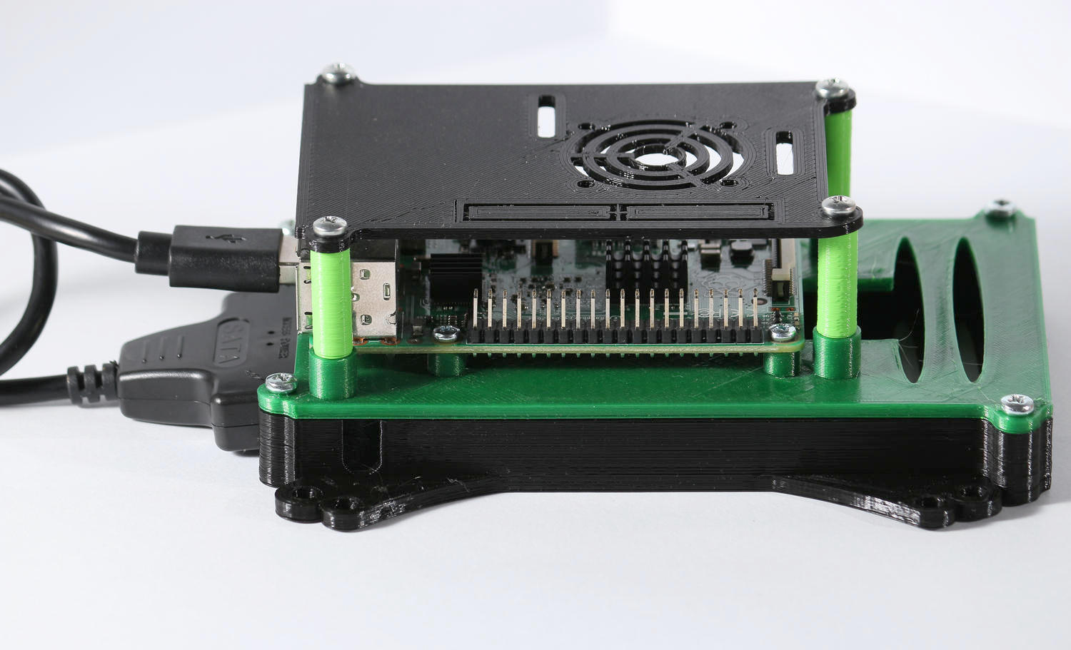 Open Raspberry Pi 2 3 and 4 Case with HDD/SSD Bay. STL Files for 3D ...